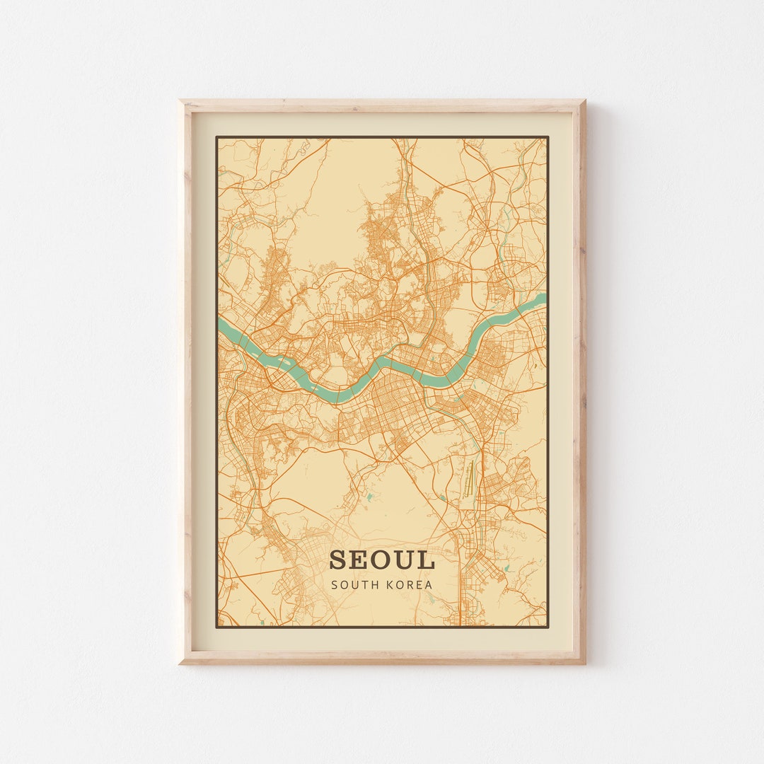 Seoul Map Poster, Seoul Wall Art, Seoul City Map, Map of Seoul, Seoul ...
