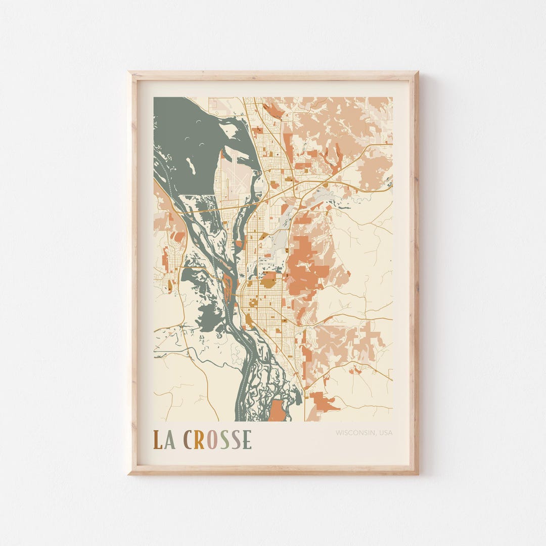 La Crosse Map Poster, La Crosse Print, La Crosse Poster, La Crosse Wall ...