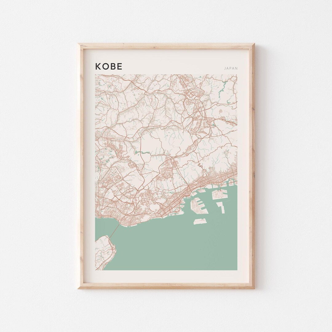 Kobe Map Poster, Kobe Print, Kobe Poster, Kobe Wall Art, Japan, Travel ...