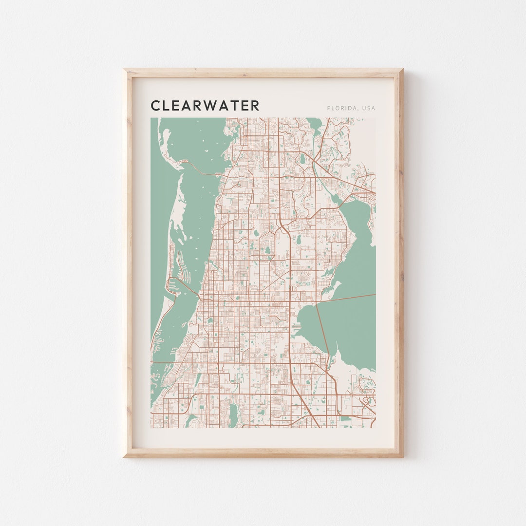 Clearwater Map Poster, Clearwater Print, Clearwater Poster, Clearwater ...