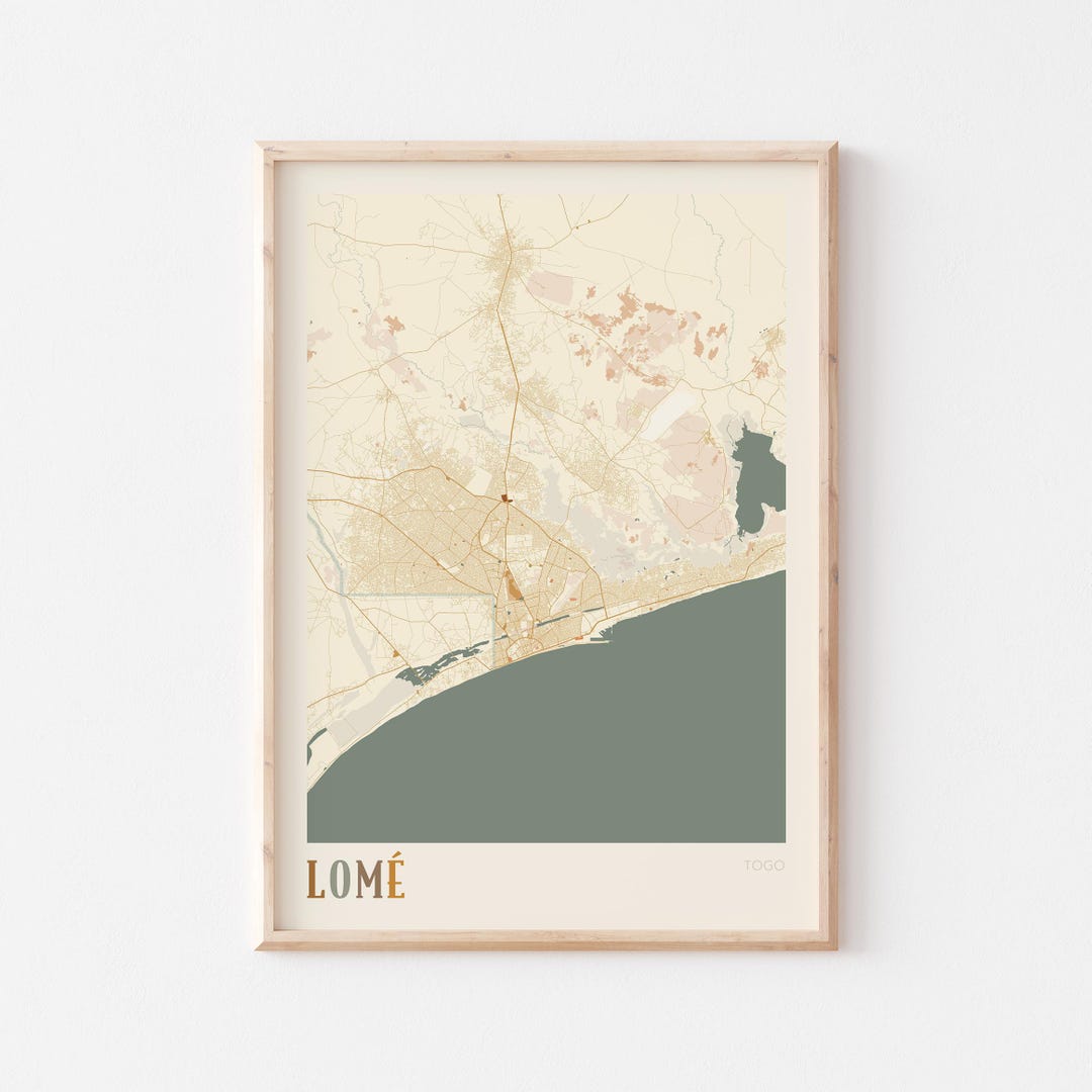 Lome Map Poster, Lome Print, Lome Poster, Lome Wall Art, Togo Africa ...