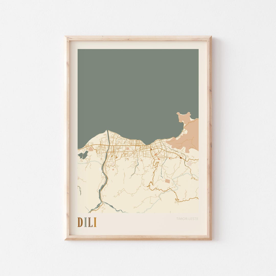 Dili Map Poster, Dili Print, Dili Poster, Dili Wall Art, Timor Leste ...