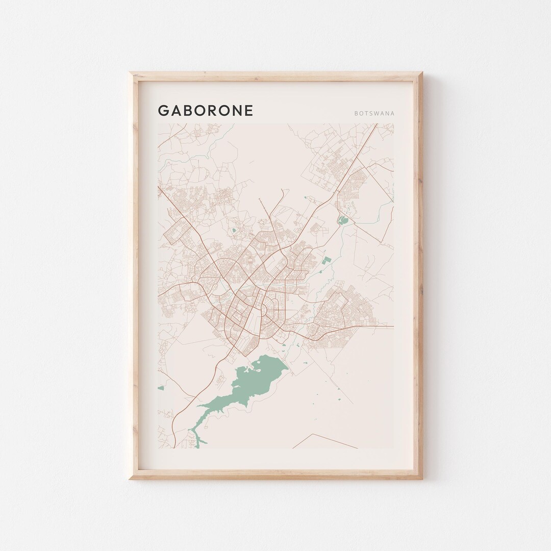 Gaborone Map Poster, Gaborone Print, Gaborone Poster, Gaborone Wall Art ...