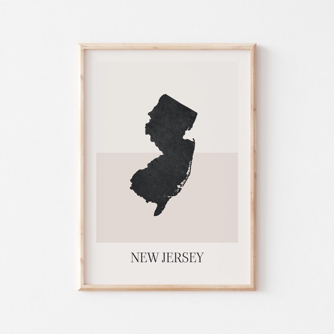 New Jersey Map Poster, New Jersey Print, New Jersey Map Print ...