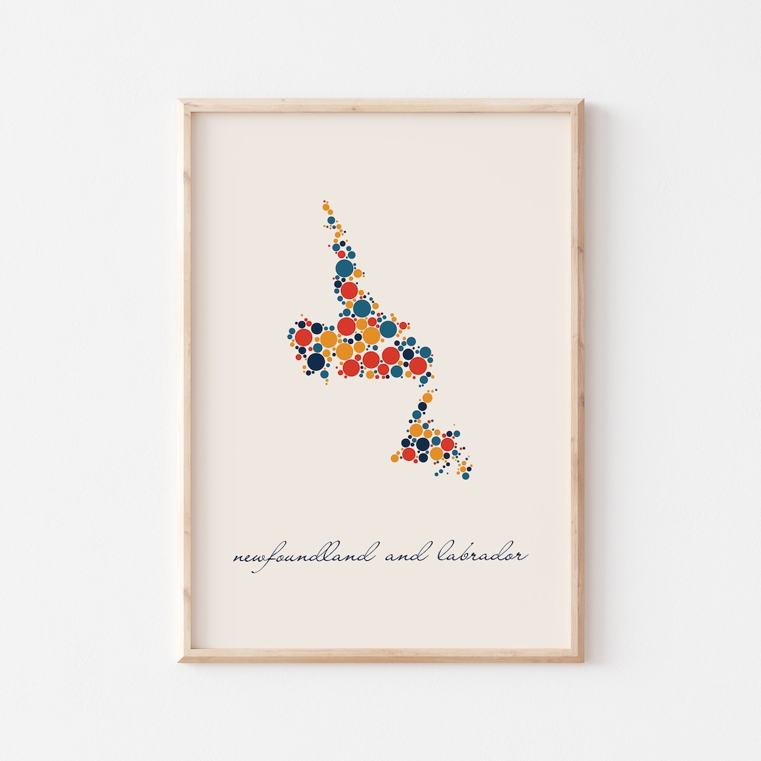 Newfoundland & Labrador Map Poster, Newfoundland and Labrador Poster ...