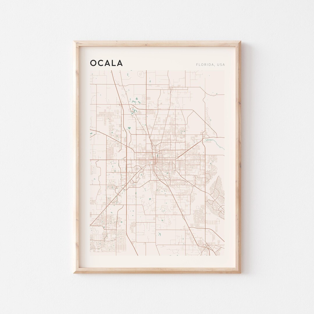 Ocala Map Poster, Ocala Print, Ocala Poster, Ocala Wall Art, Florida ...