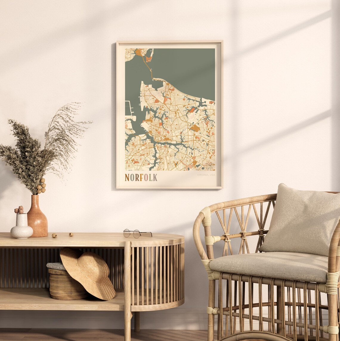Norfolk Map Poster, Norfolk Print, Norfolk Poster, Norfolk Wall Art ...
