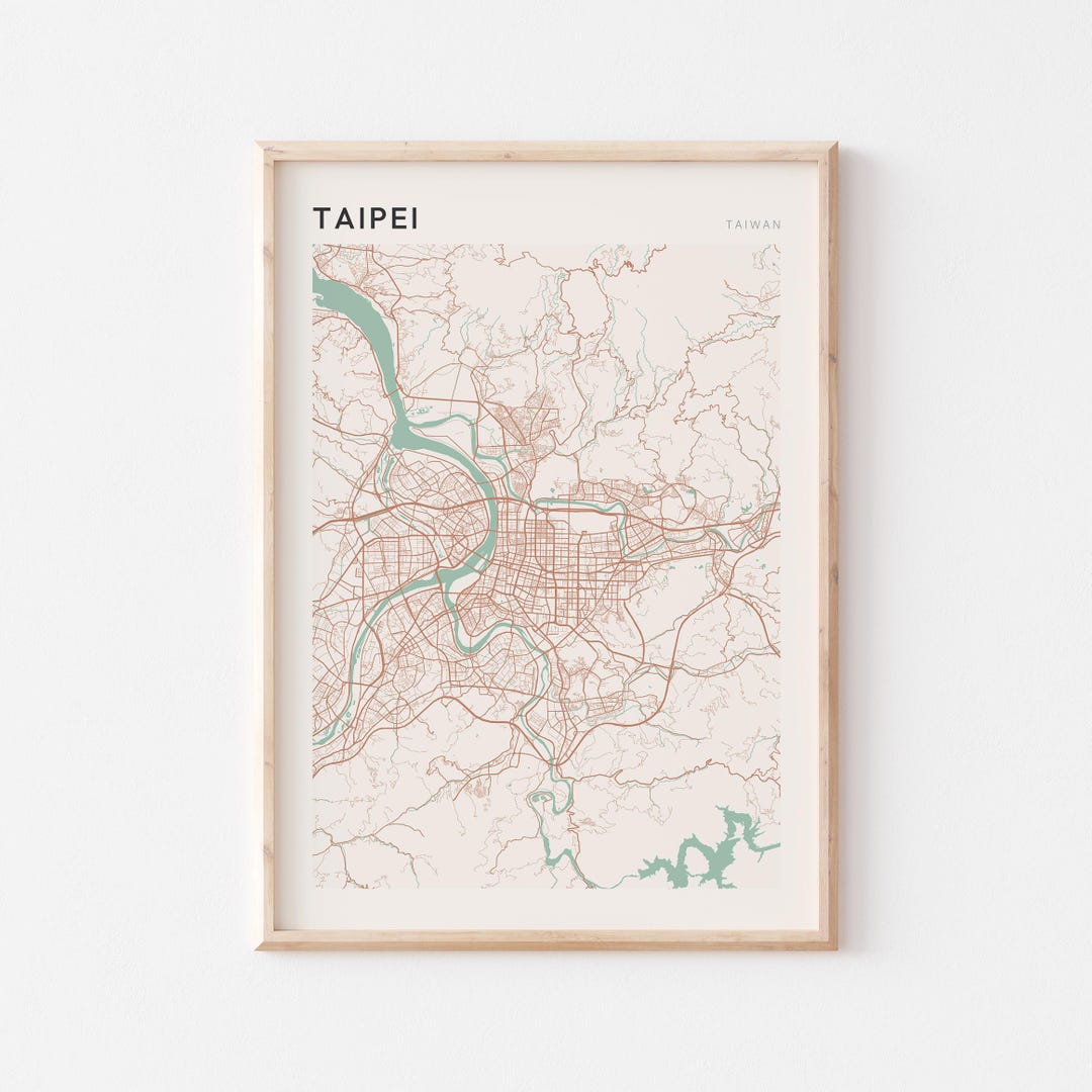 Taipei Map Poster, Taipei Print, Taipei Poster, Taipei Wall Art, Taiwan ...