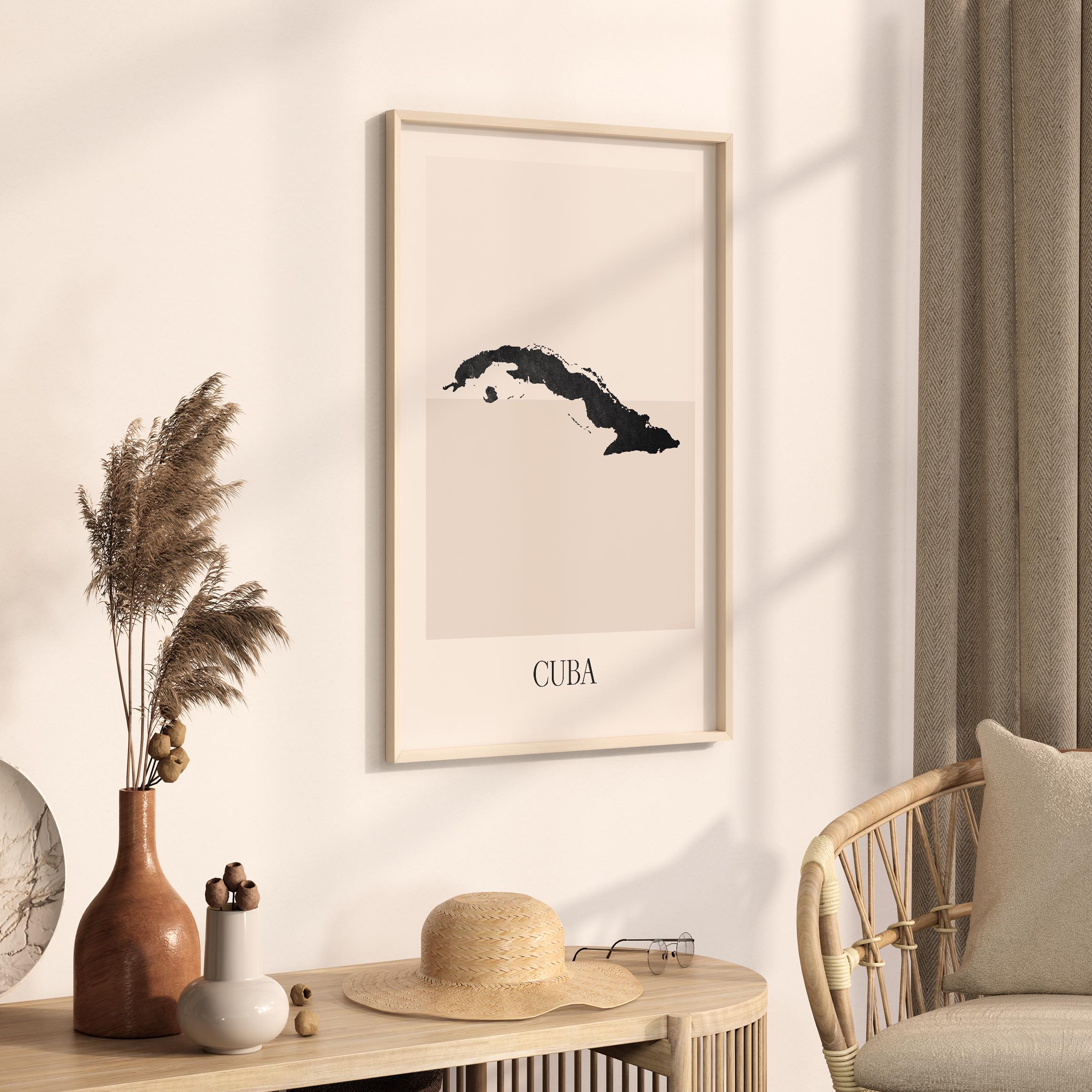 Cuba Map Poster, Cuba Print, Cuba Map Print Minimalist Boho Wall Art ...