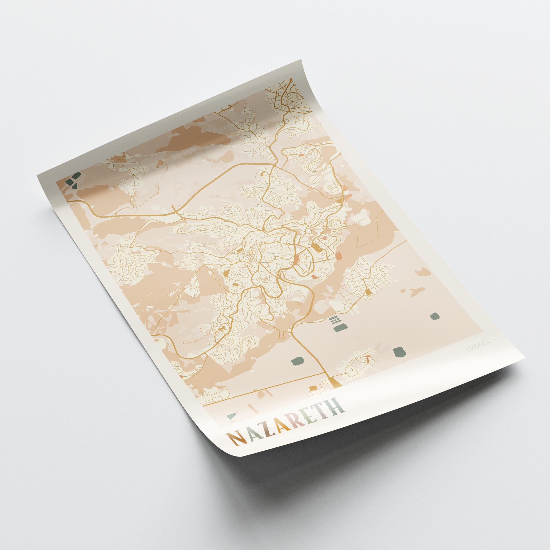 Nazareth Map Poster, Nazareth Print, Nazareth Poster, Nazareth Wall Art ...