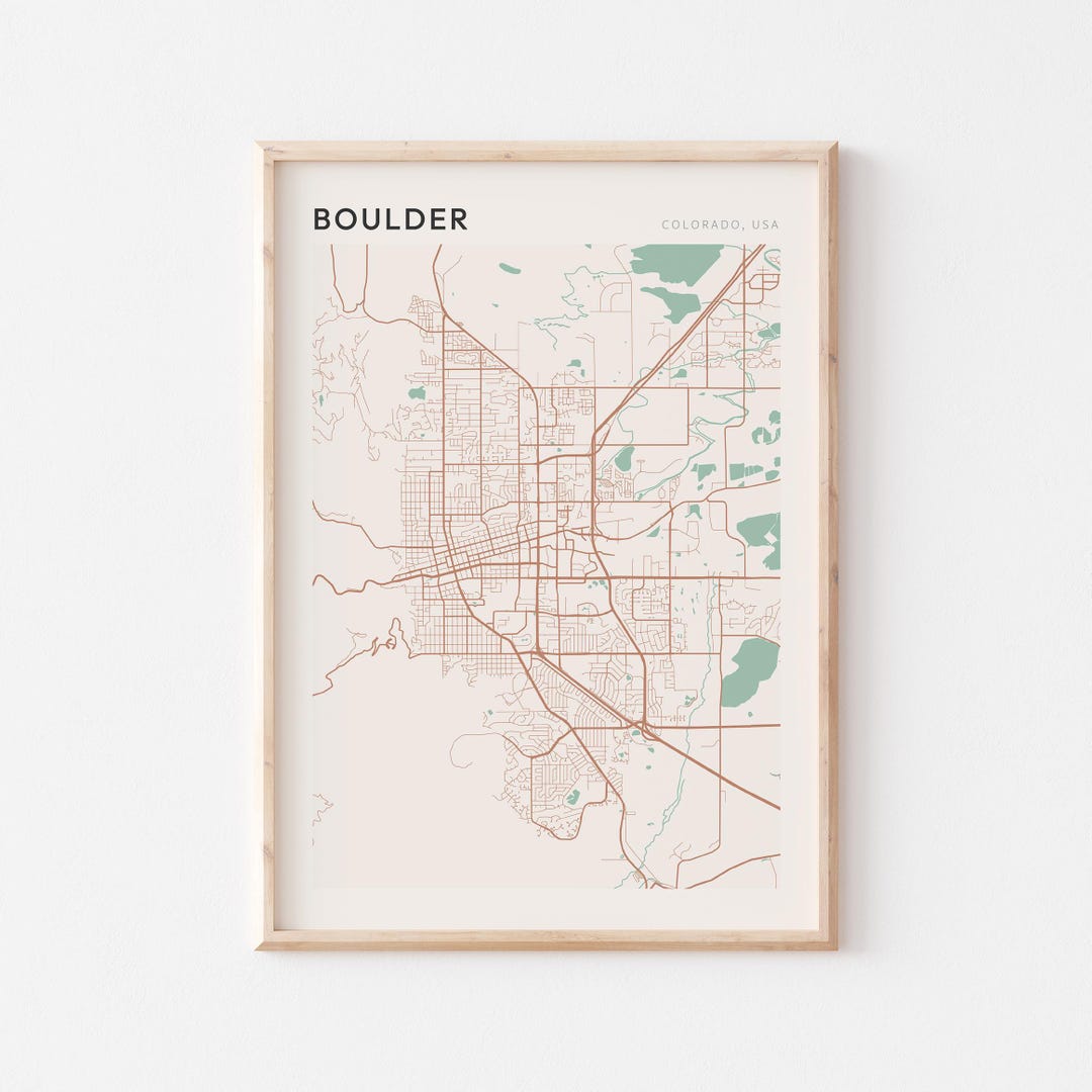 Boulder Map Poster, Boulder Print, Boulder Poster, Boulder Wall Art ...