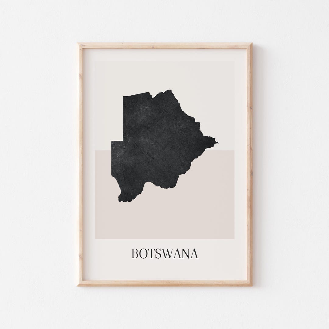 Botswana Map Poster, Botswana Print, Botswana Map Print Minimalist Boho ...