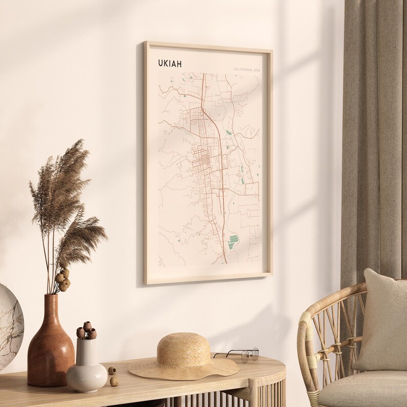 Ukiah Map Poster, Ukiah Print, Ukiah Poster, Ukiah Wall Art, California ...