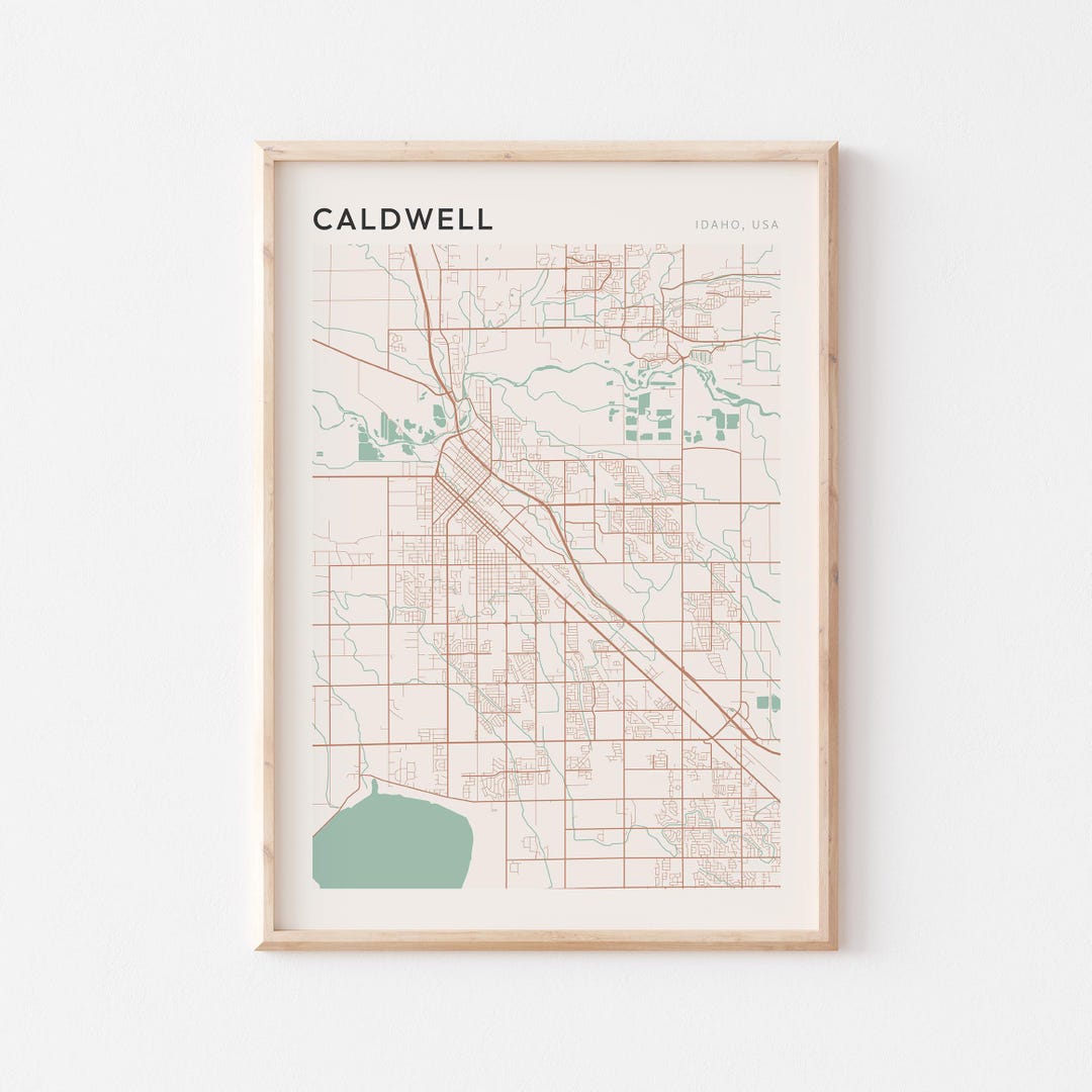 Caldwell Map Poster, Caldwell Print, Caldwell Poster, Caldwell Wall Art ...