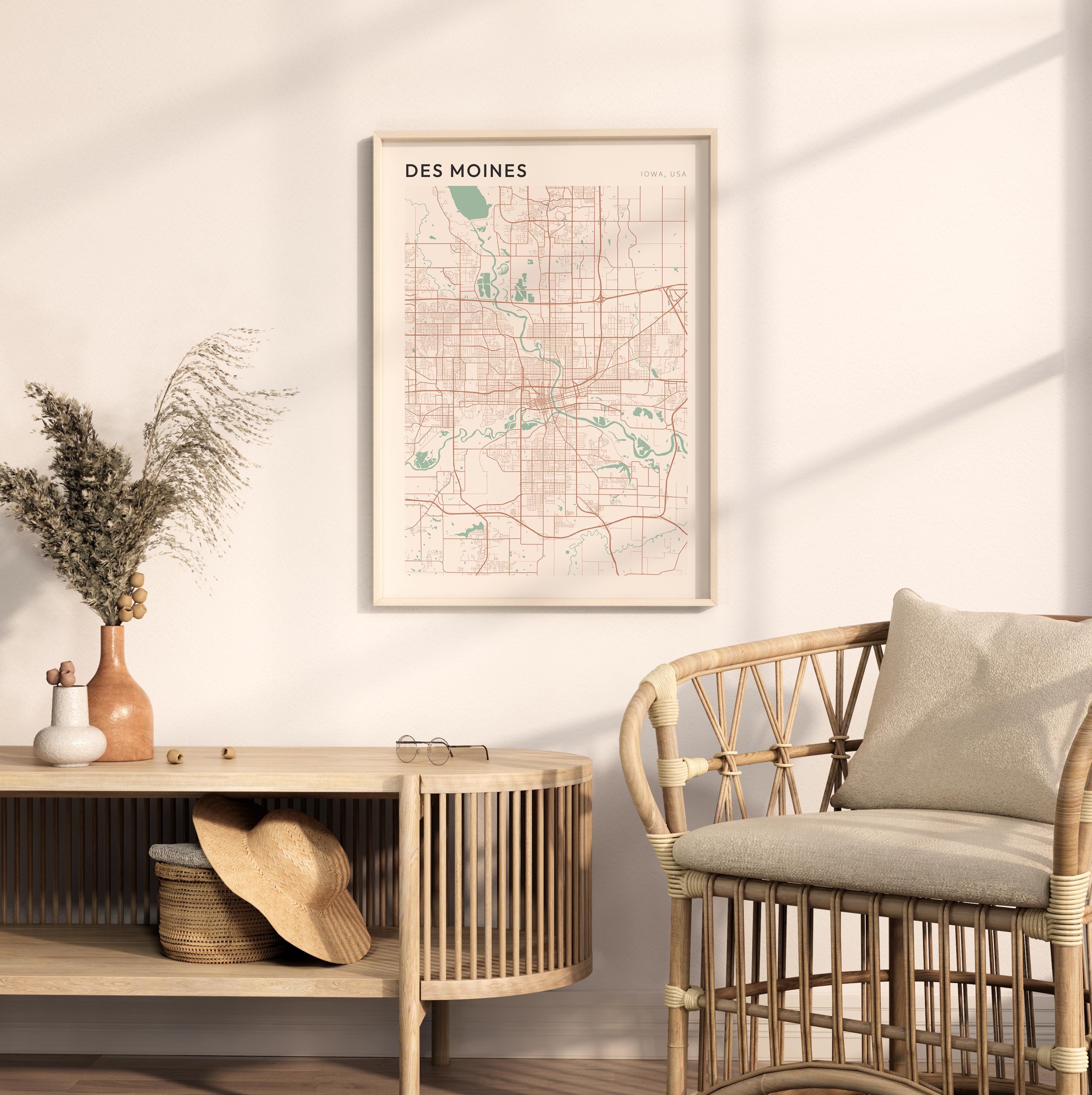 Des Moines Map Poster, Des Moines Print, Des Moines Poster, Des Moines ...
