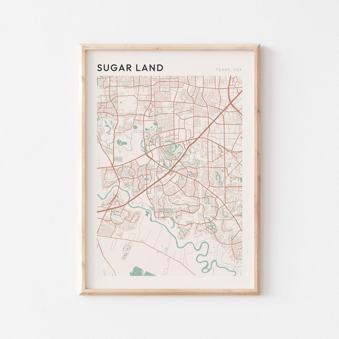 Sugar Land Map Poster, Sugar Land Print, Sugar Land Poster, Sugar Land ...
