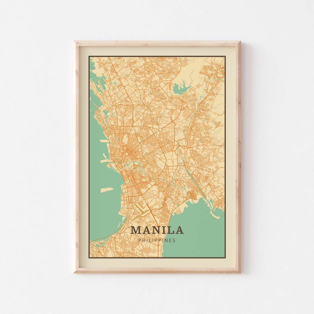 Manila Map Poster, Manila Wall Art, Manila City Map, Map of Manila ...
