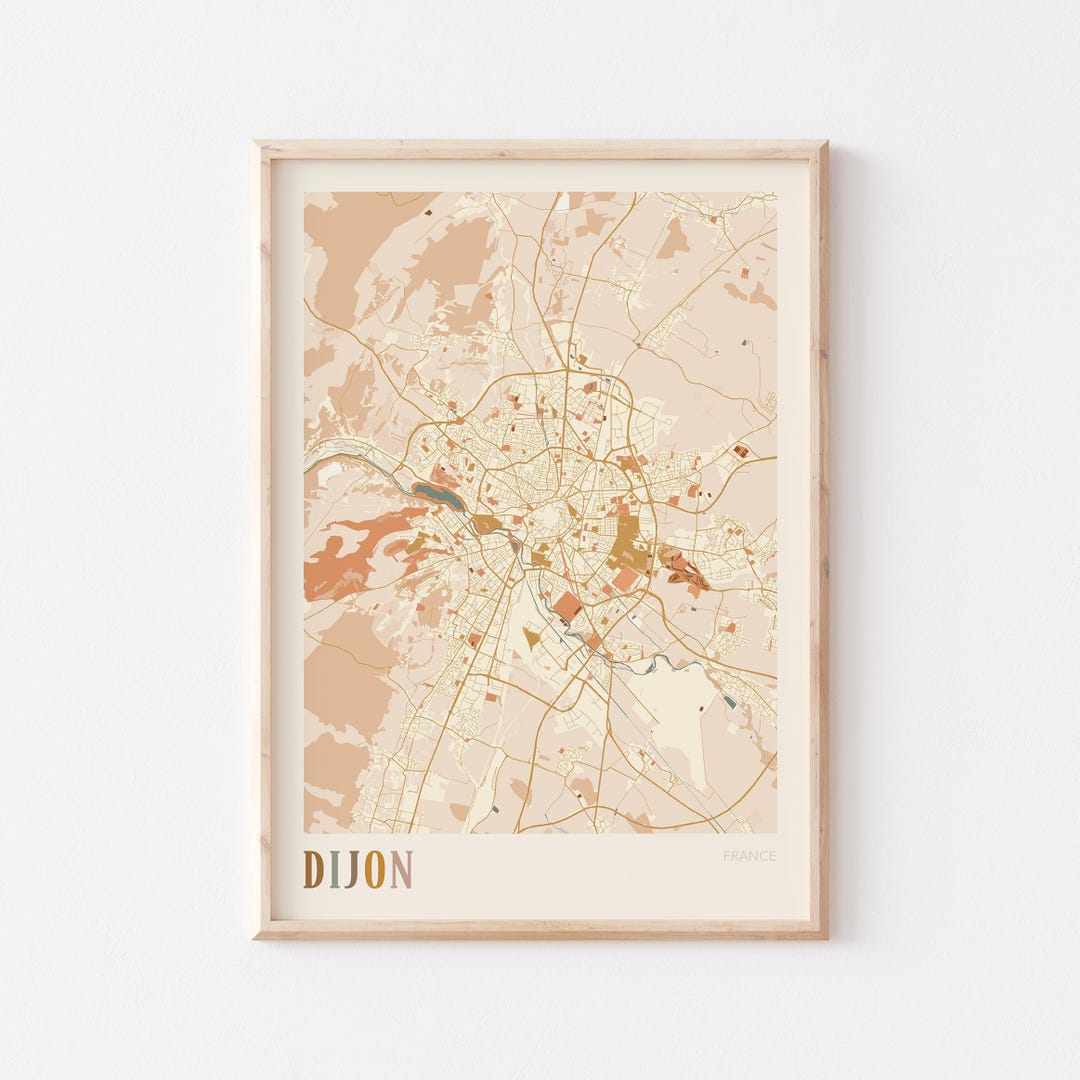 Dijon Map Poster, Dijon Print, Dijon Poster, Dijon Wall Art, France ...