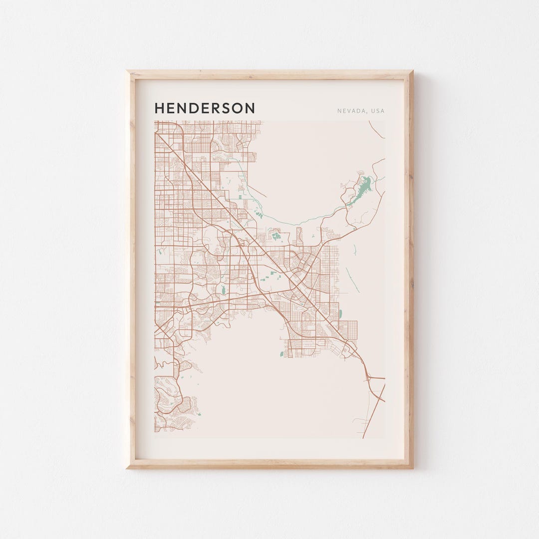 Henderson Map Poster, Henderson Print, Henderson Poster, Henderson Wall ...