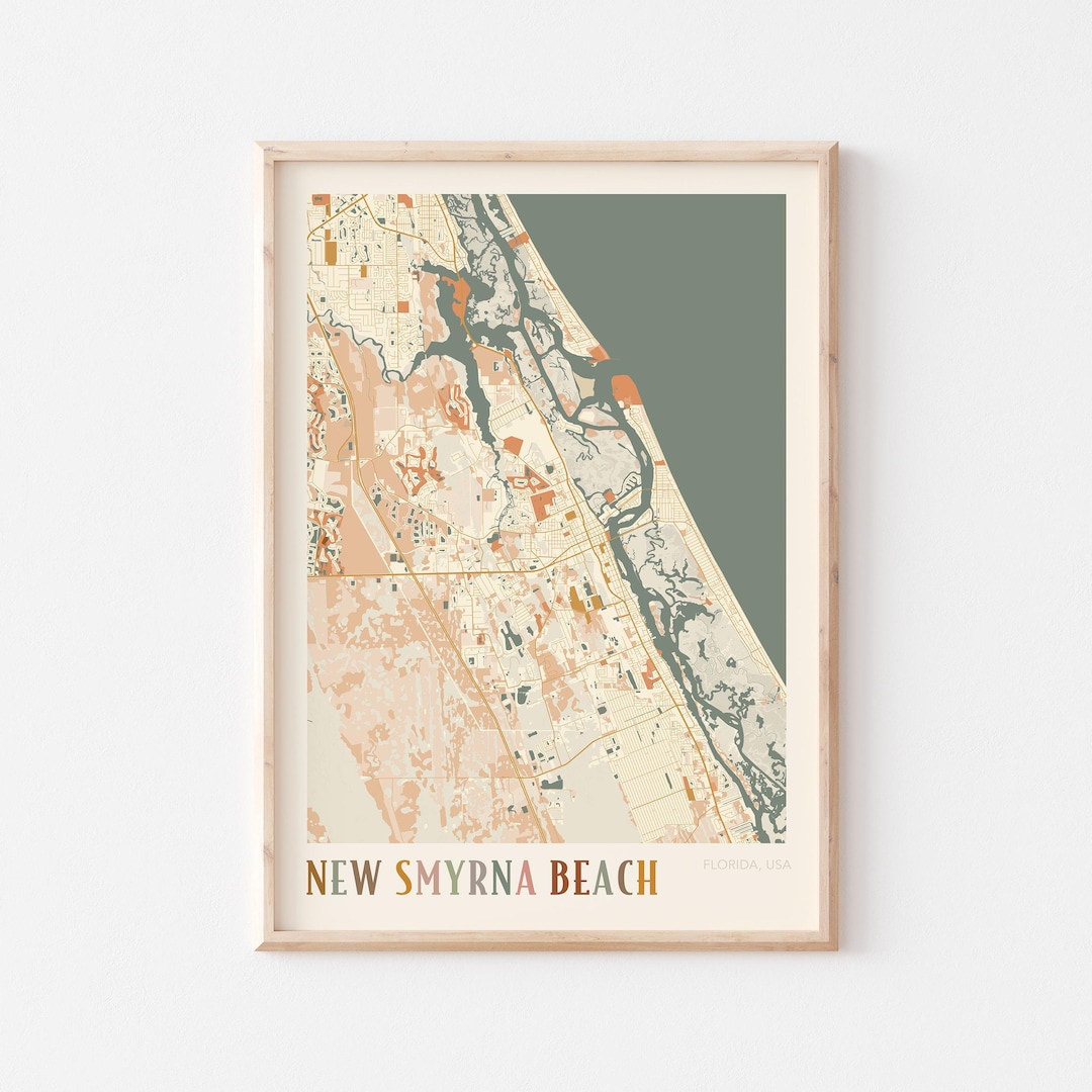 New Smyrna Beach Map Poster, New Smyrna Beach Print, New Smyrna Beach ...