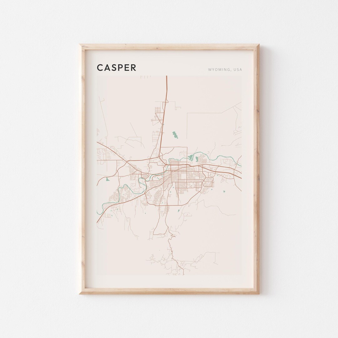 Casper Map Poster, Casper Print, Casper Poster, Casper Wall Art ...