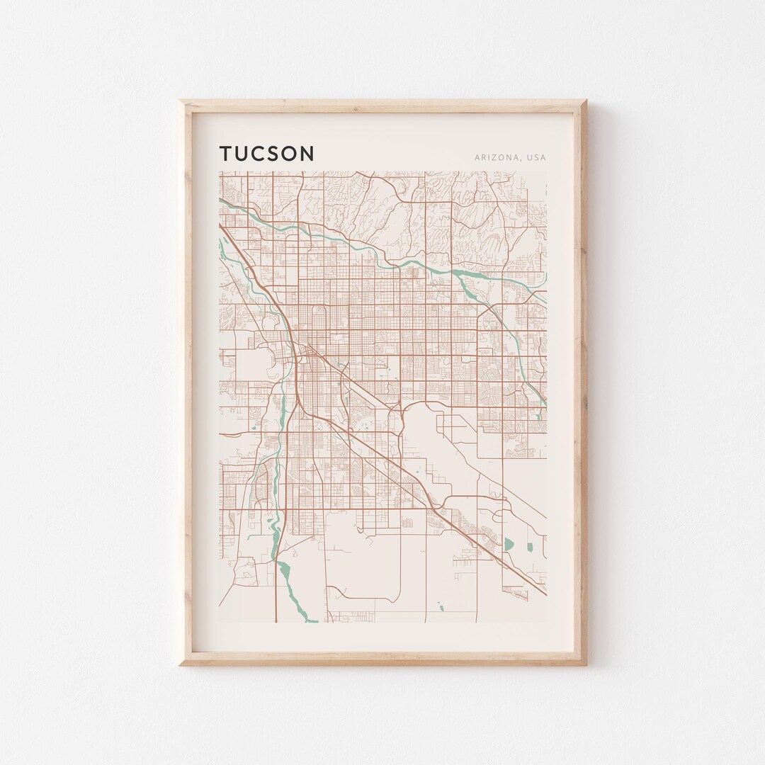 Tucson Map Poster, Tucson Print, Tucson Poster, Tucson Wall Art ...