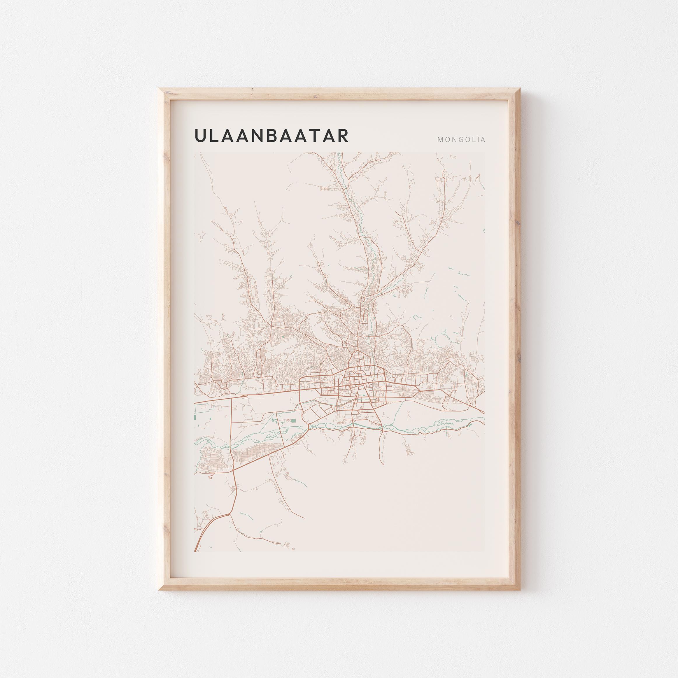 Ulaanbaatar Map Poster, Ulaanbaatar Print, Ulaanbaatar Poster ...