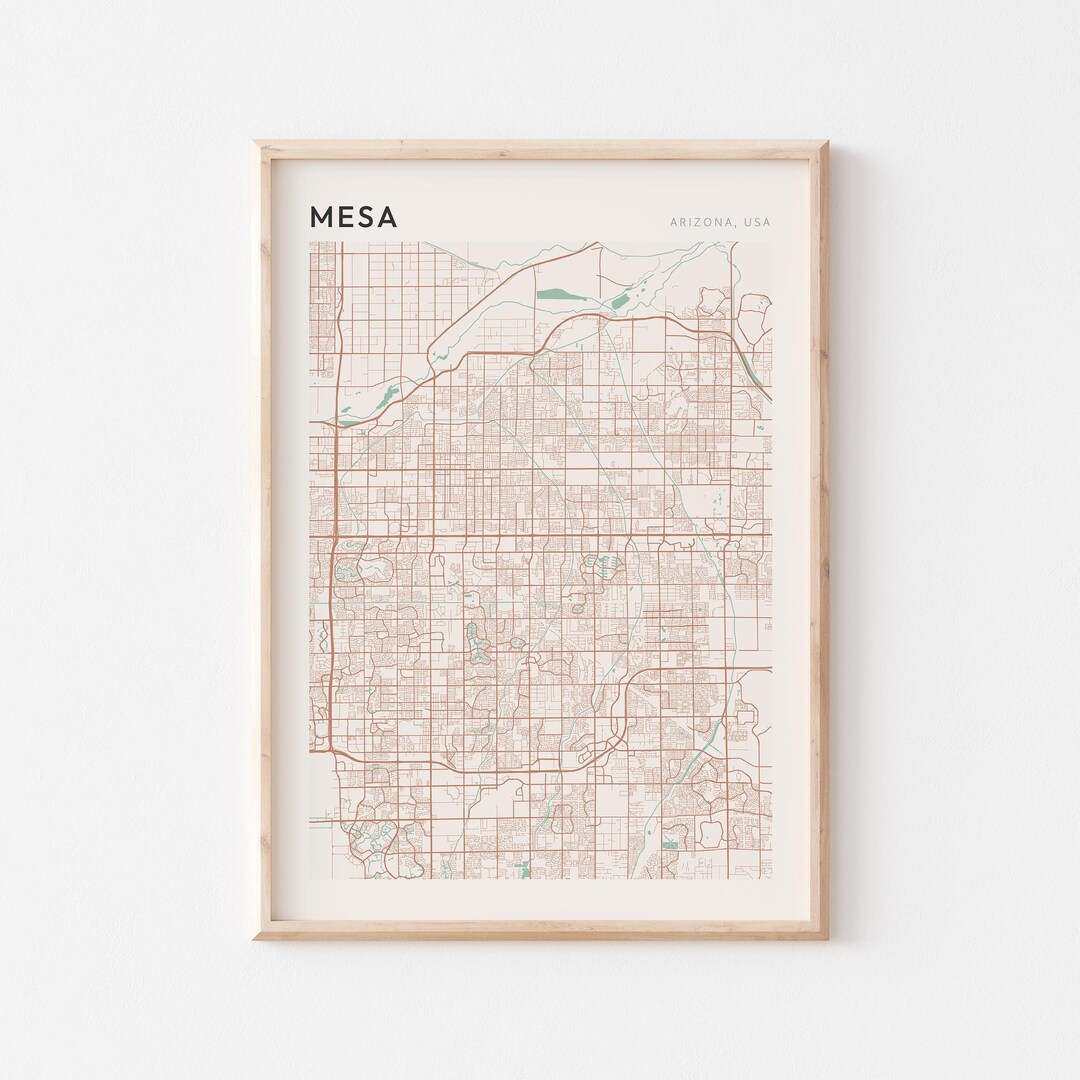 Mesa Map Poster, Mesa Print, Mesa Poster, Mesa Wall Art, Arizona ...