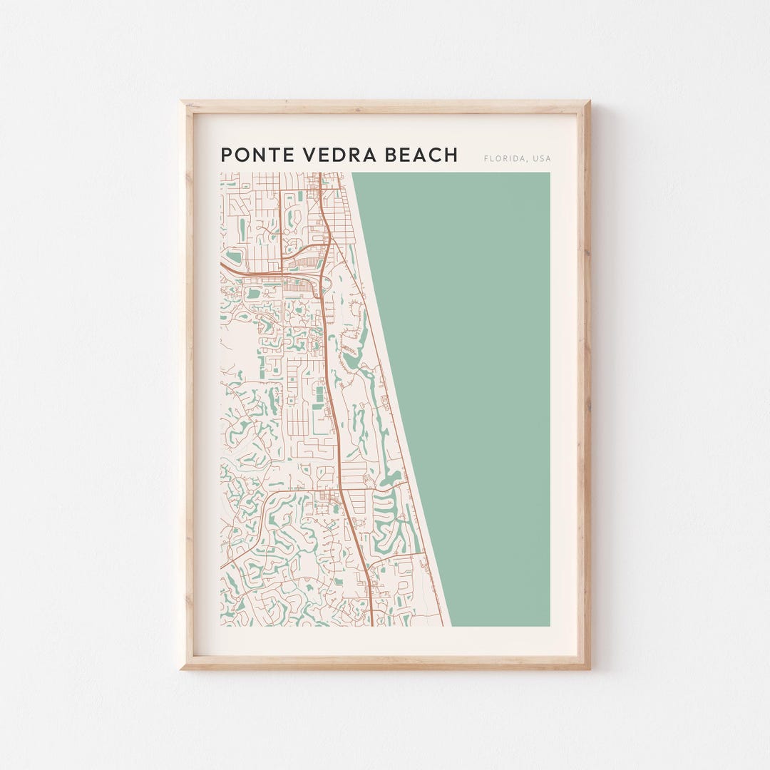 Ponte Vedra Beach Map Poster, Ponte Vedra Beach Print, Ponte Vedra ...