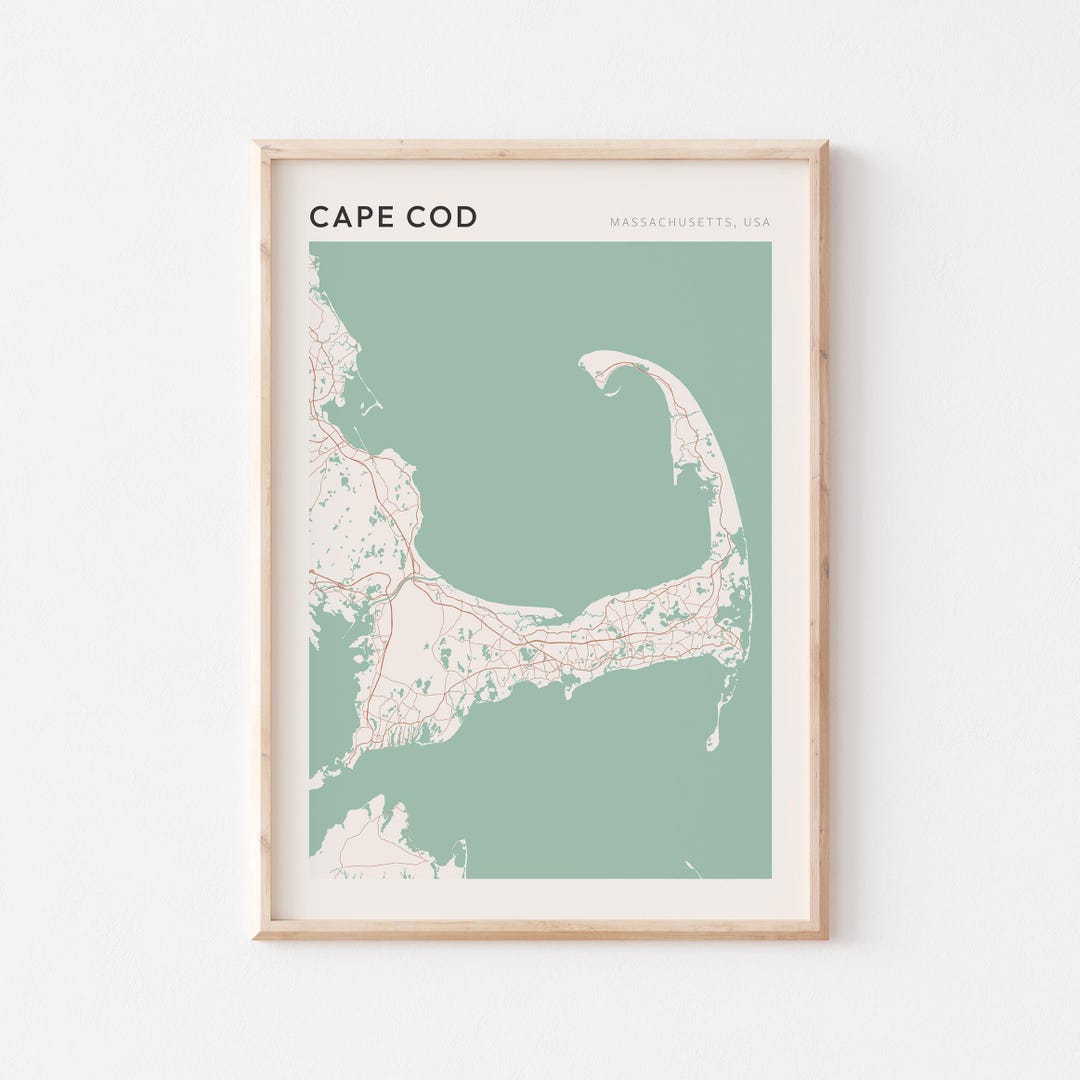 Cape Cod Map Poster, Cape Cod Print, Cape Cod Poster, Cape Cod Wall Art ...