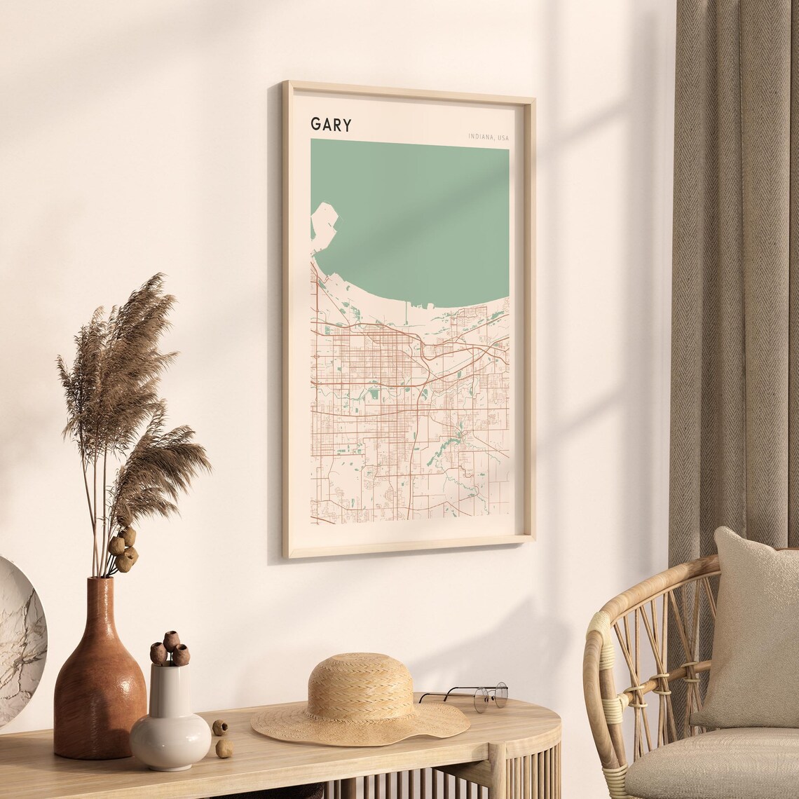 Gary Map Poster, Gary Print, Gary Poster, Gary Wall Art, Indiana ...
