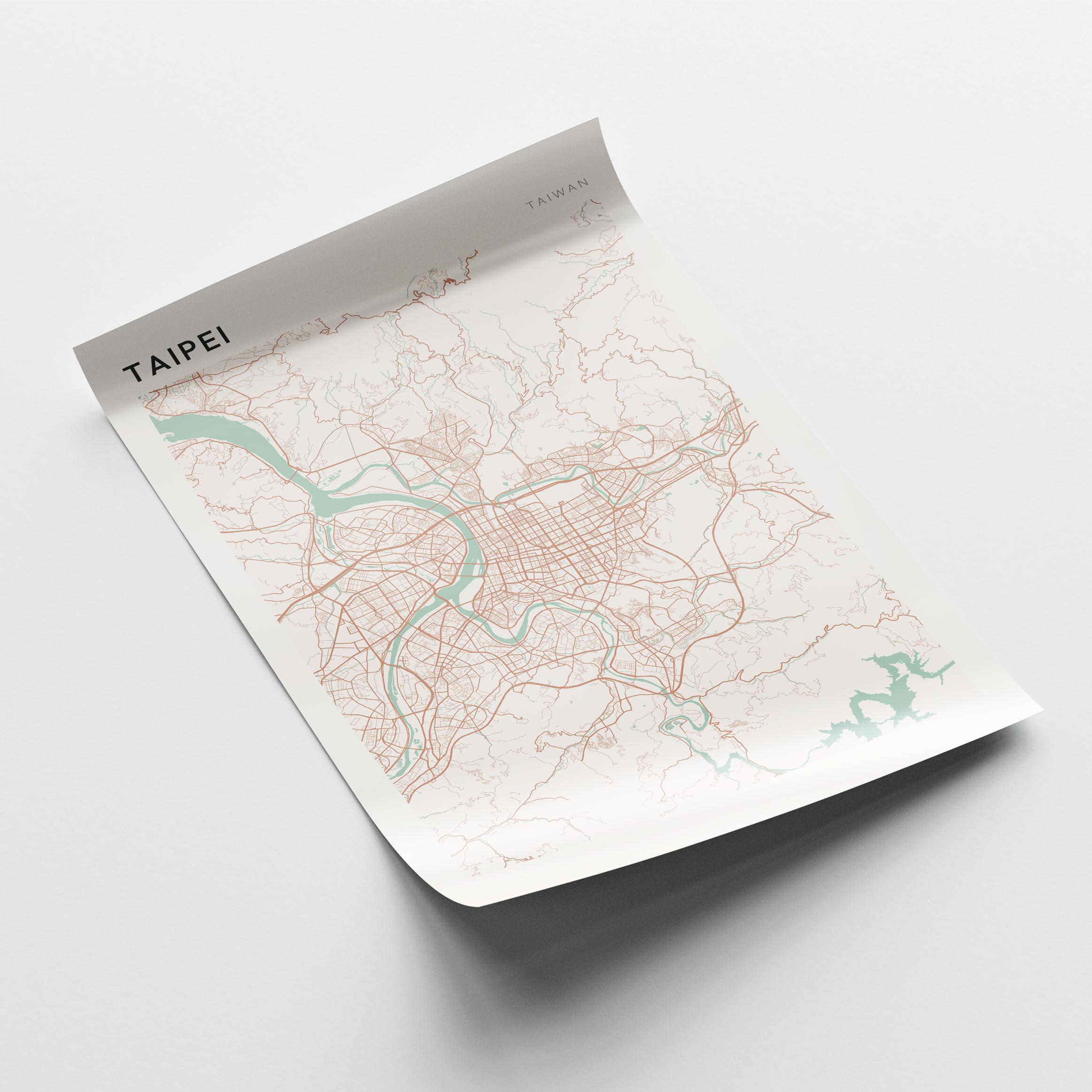 Taipei Map Poster, Taipei Print, Taipei Poster, Taipei Wall Art, Taiwan ...