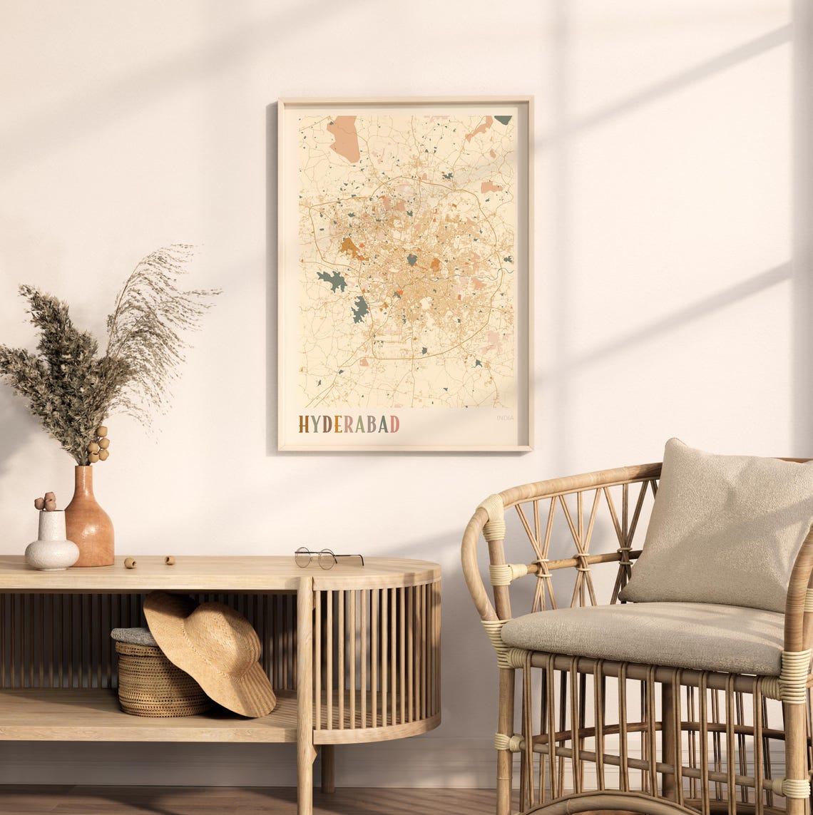 Hyderabad Map Poster, Hyderabad Print, Hyderabad Poster, Hyderabad Wall ...