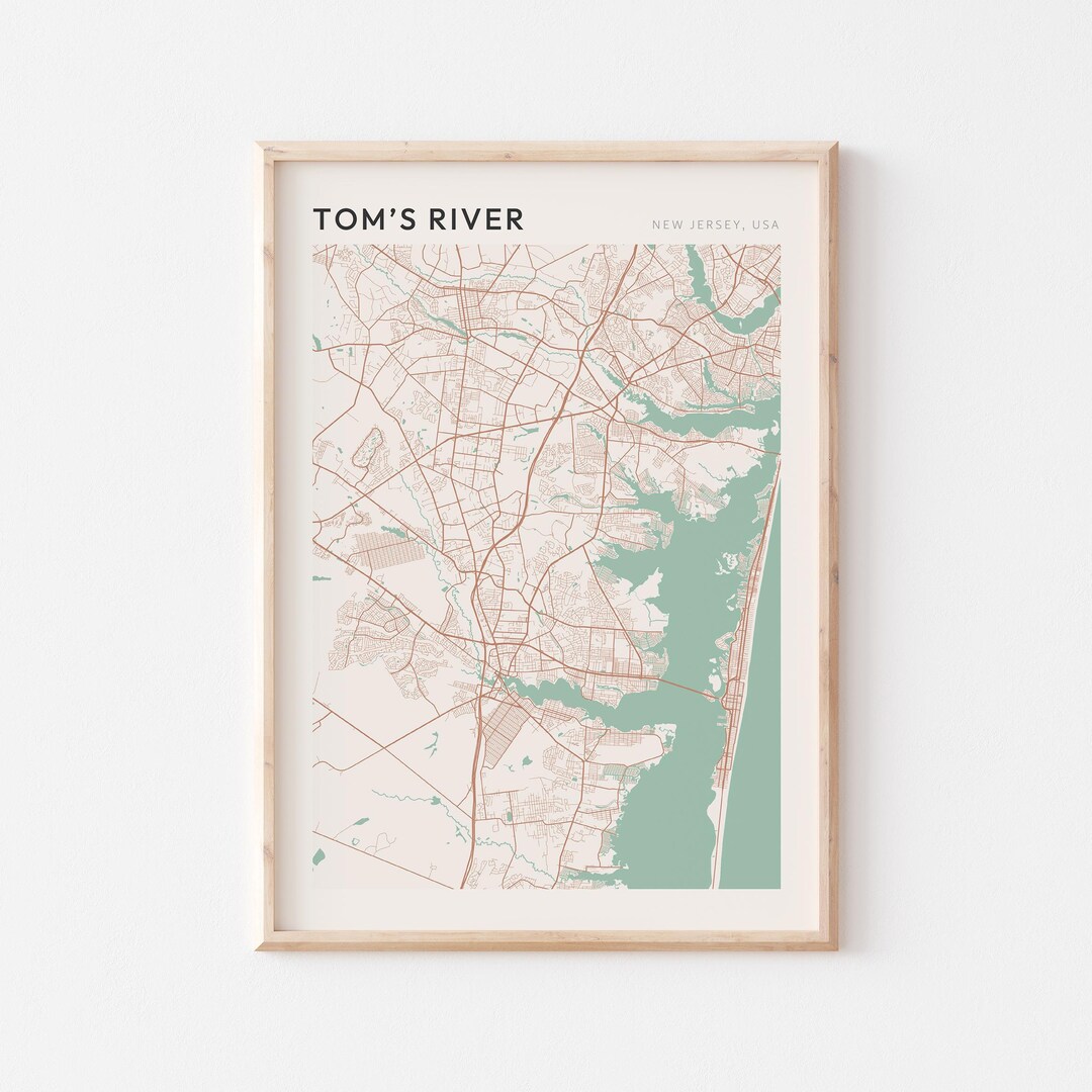 Tom's River Map Poster, Tom's River Print, Tom's River Poster, Tom's ...