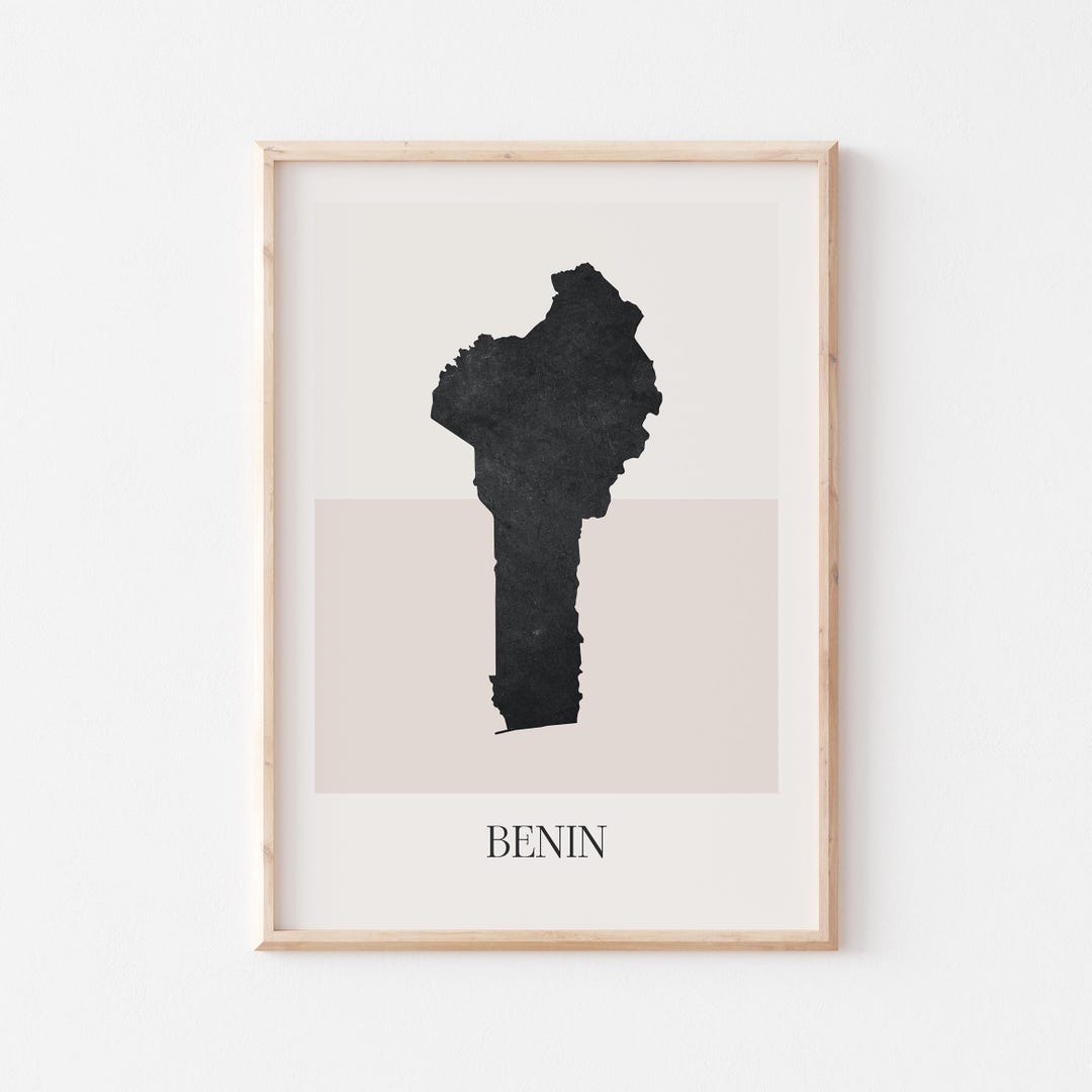 Benin Map Poster, Benin Print, Benin Map Print Minimalist Boho Wall Art ...