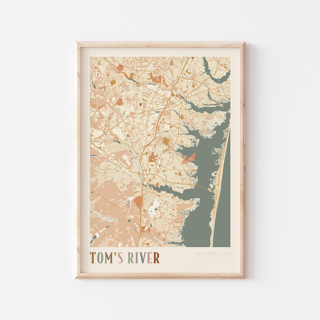 Tom's River Map Poster, Tom's River Print, Tom's River Poster, Tom's ...