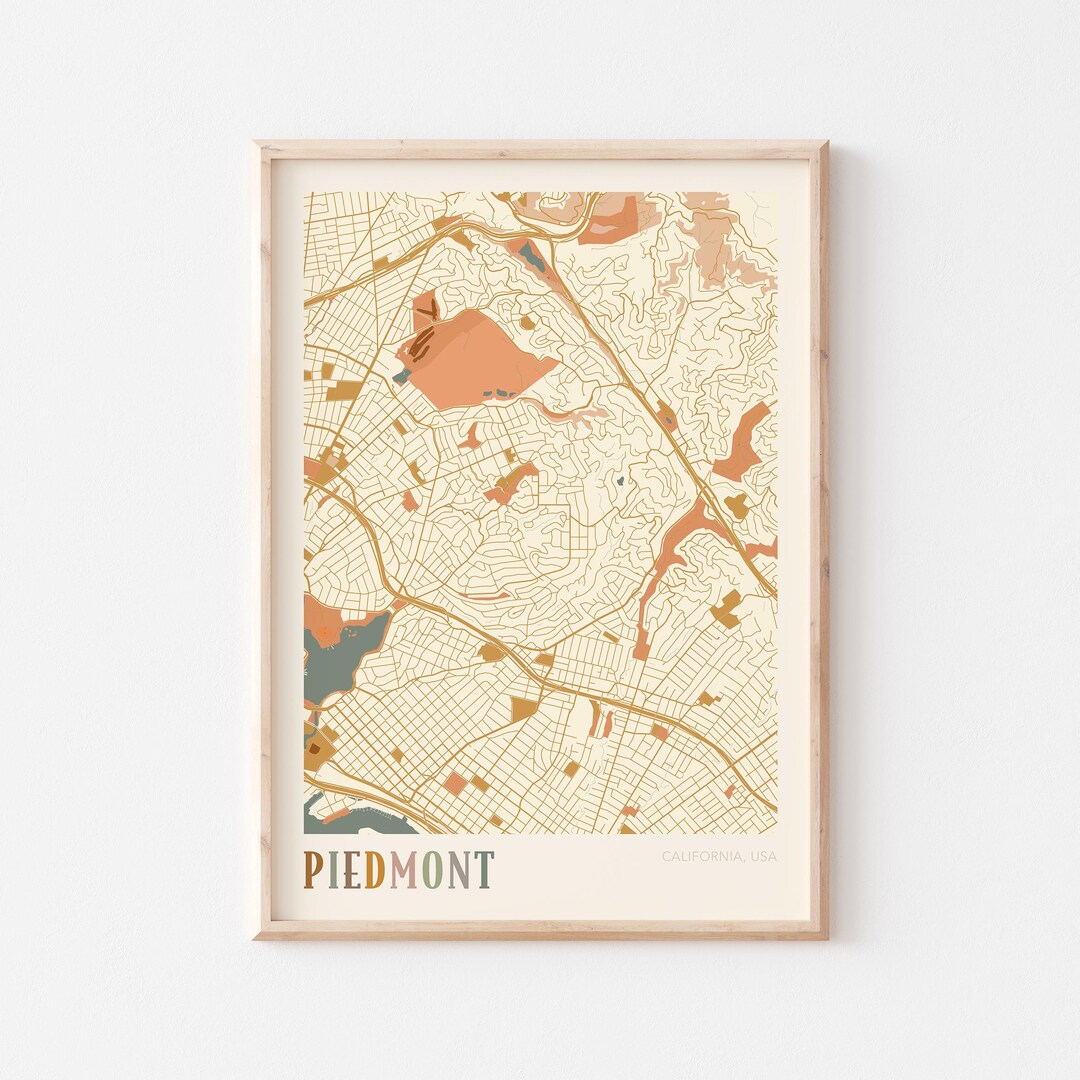 Piedmont Map Poster, Piedmont Print, Piedmont Poster, Piedmont Wall Art ...