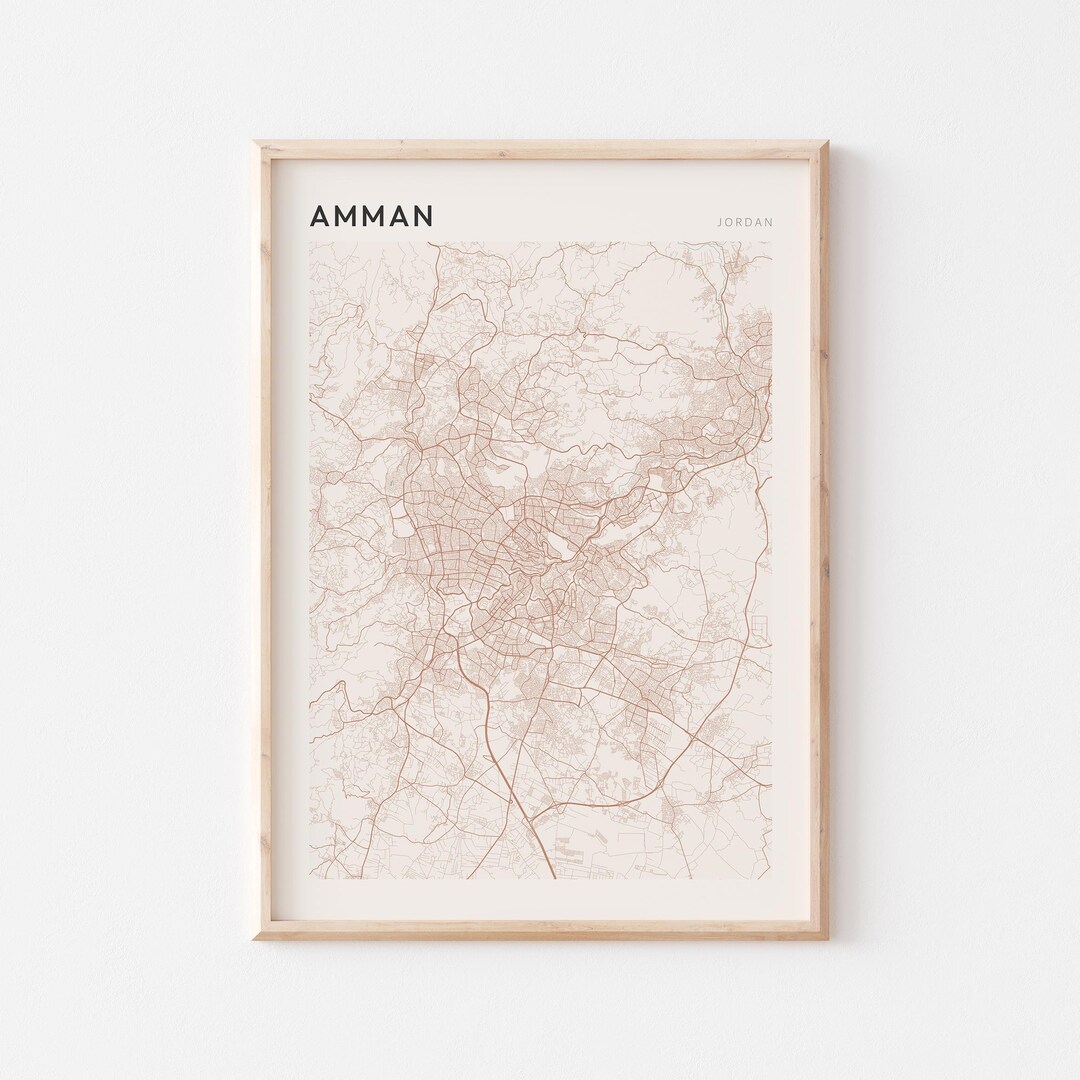 Amman Map Poster, Amman Print, Amman Poster, Amman Wall Art, Jordan ...