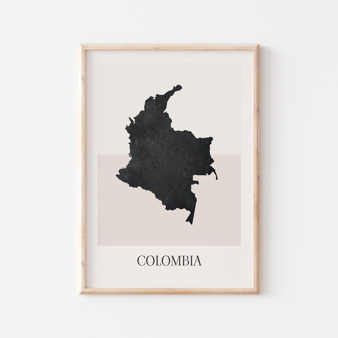 Colombia Map Poster, Colombia Print, Colombia Map Print Minimalist Boho ...