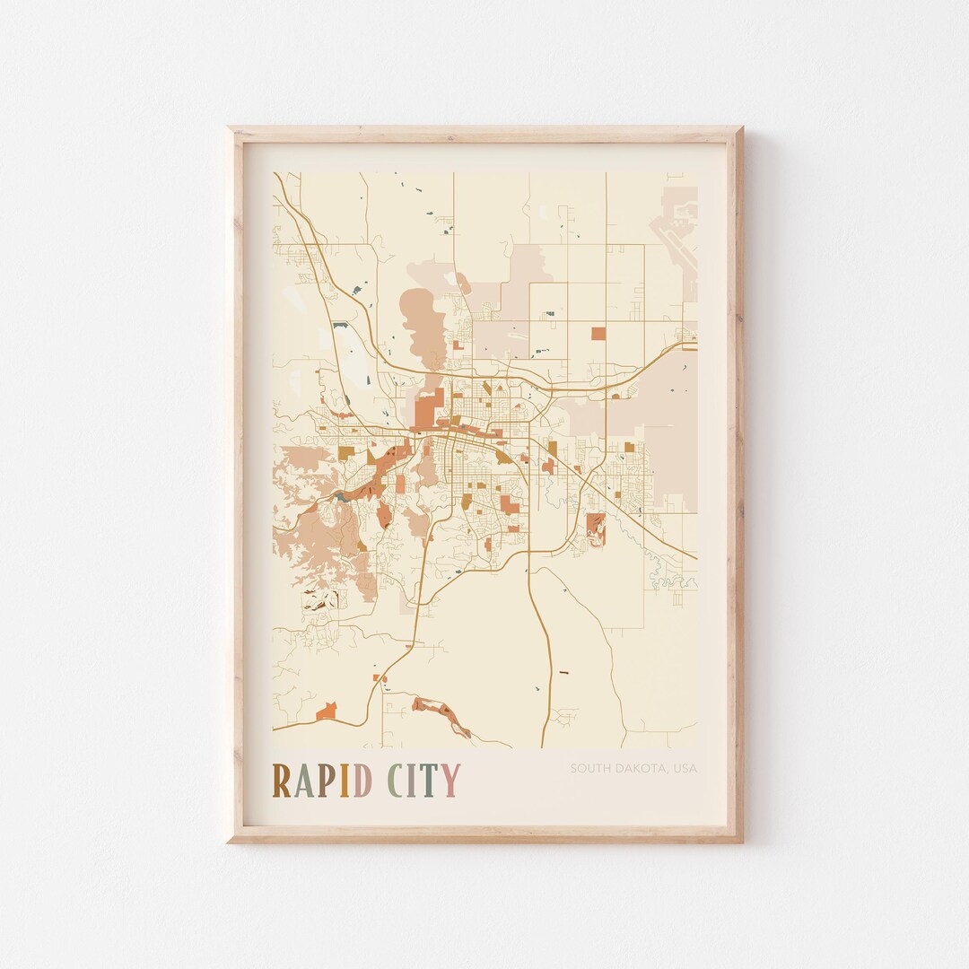 Rapid City Map Poster, Rapid City Print, Rapid City Poster, Rapid City ...