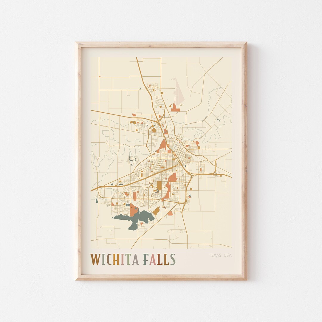 Wichita Falls Map Poster, Wichita Falls Print, Wichita Falls Poster ...