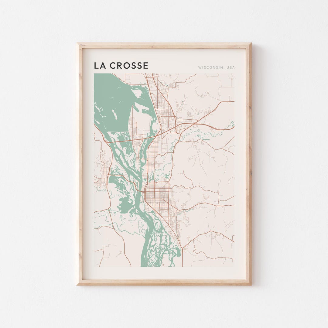 La Crosse Map Poster, La Crosse Print, La Crosse Poster, La Crosse Wall ...