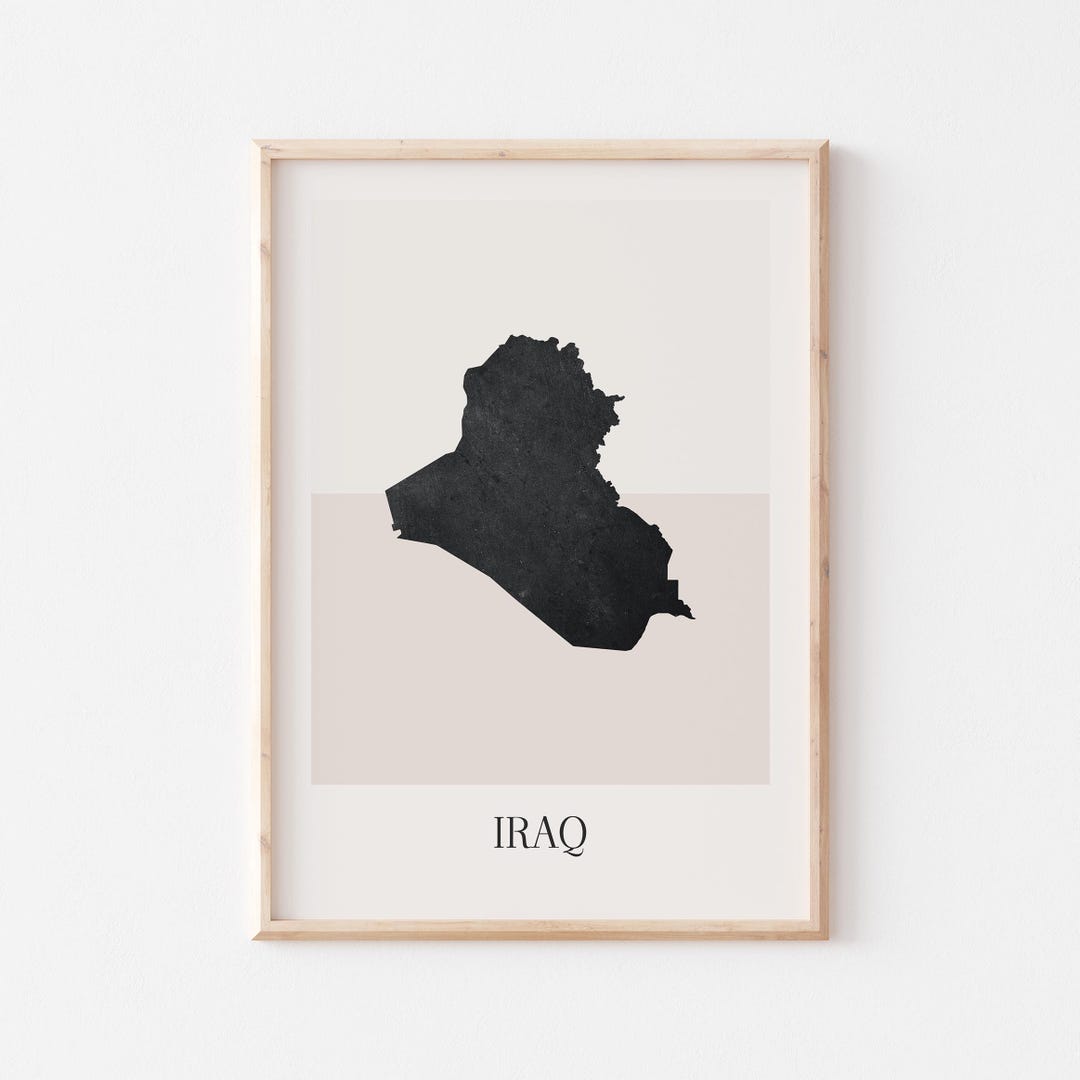 Iraq Map Poster, Iraq Print, Iraq Map Print Minimalist Boho Wall Art ...
