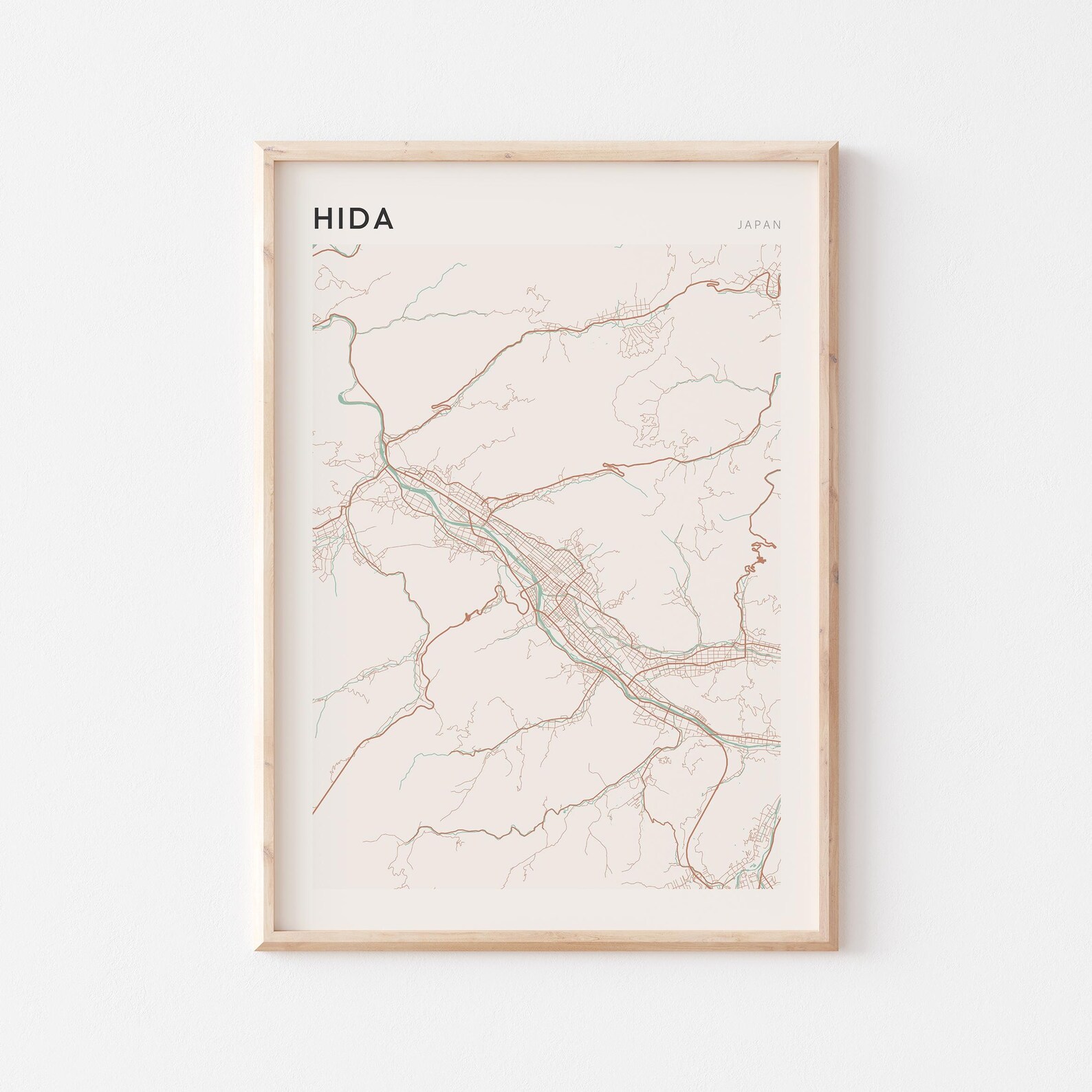 Hida Map Poster, Hida Print, Hida Poster, Hida Wall Art, Japan, Travel ...