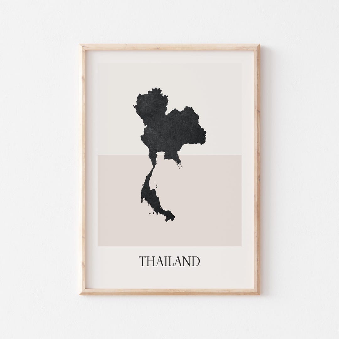 Thailand Map Poster, Thailand Print, Thailand Map Print Minimalist Boho ...