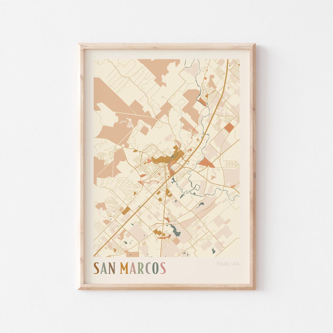San Marcos Map Poster, San Marcos Print, San Marcos Poster, San Marcos ...