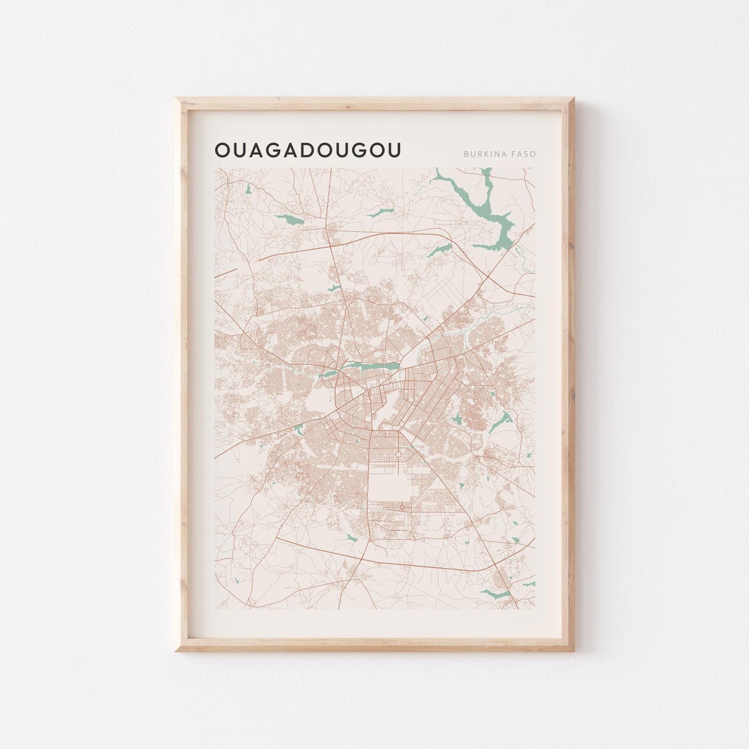 Ouagadougou Map Poster, Ouagadougou Print, Ouagadougou Poster ...