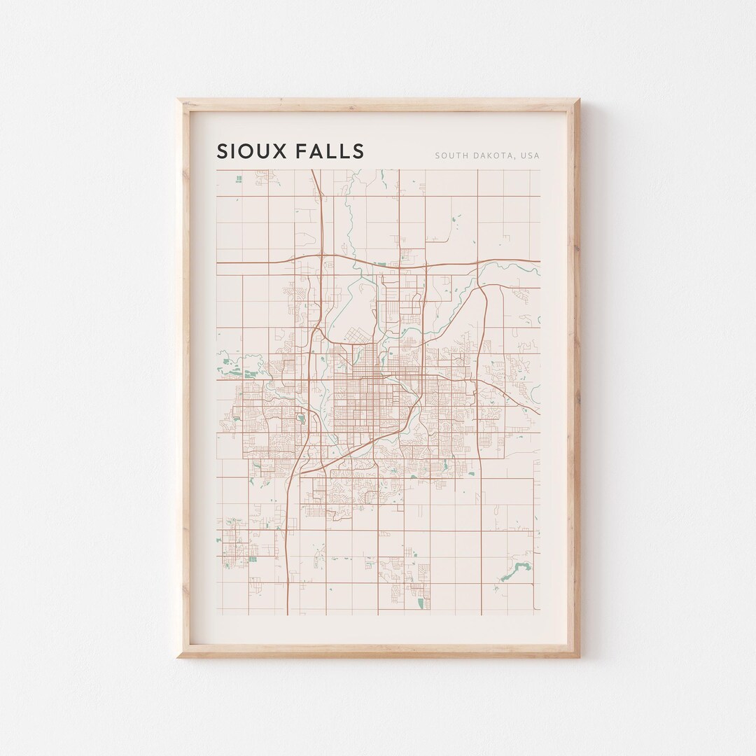 Sioux Falls Map Poster, Sioux Falls Print, Sioux Falls Poster, Sioux ...