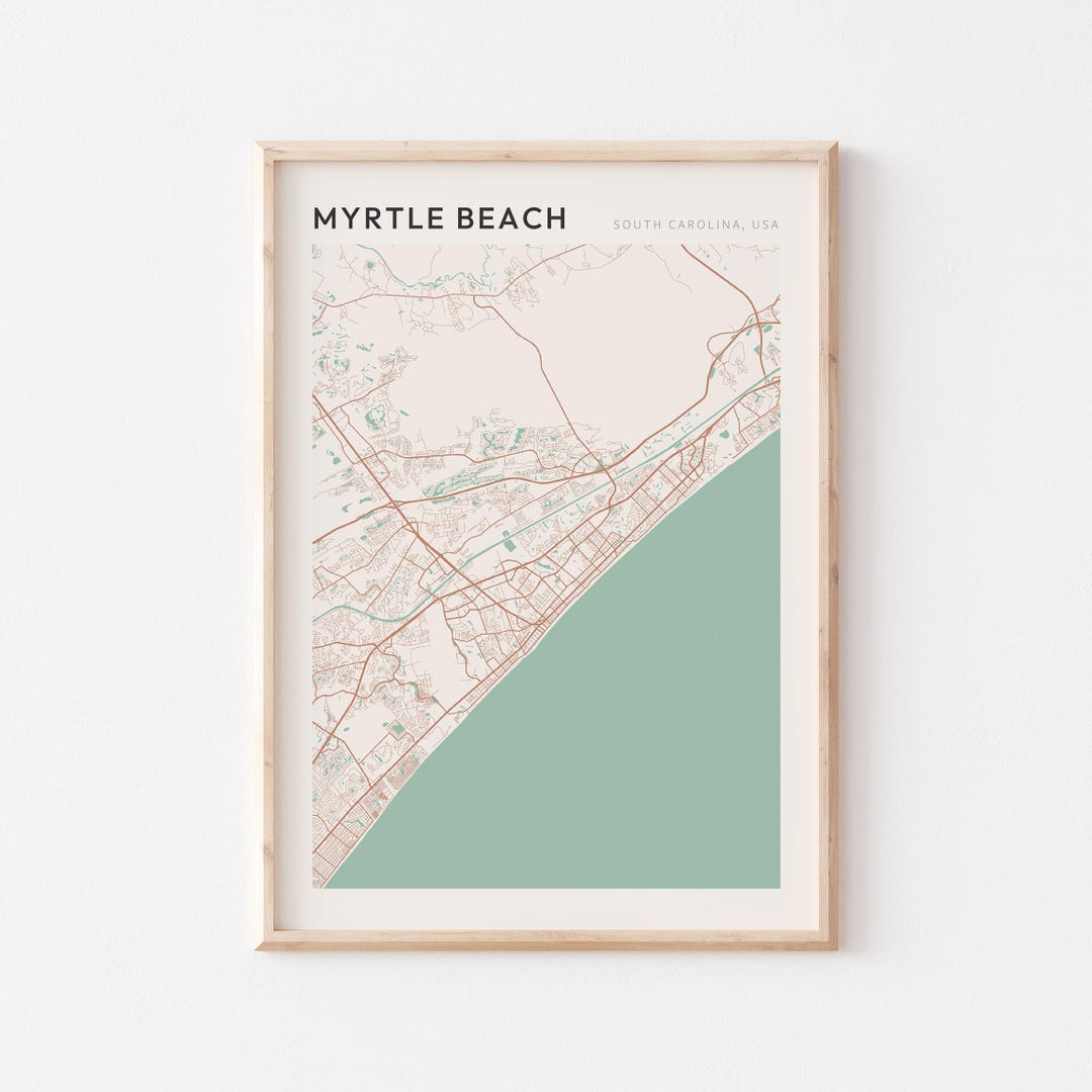 Myrtle Beach Map Poster, Myrtle Beach Print, Myrtle Beach Poster ...