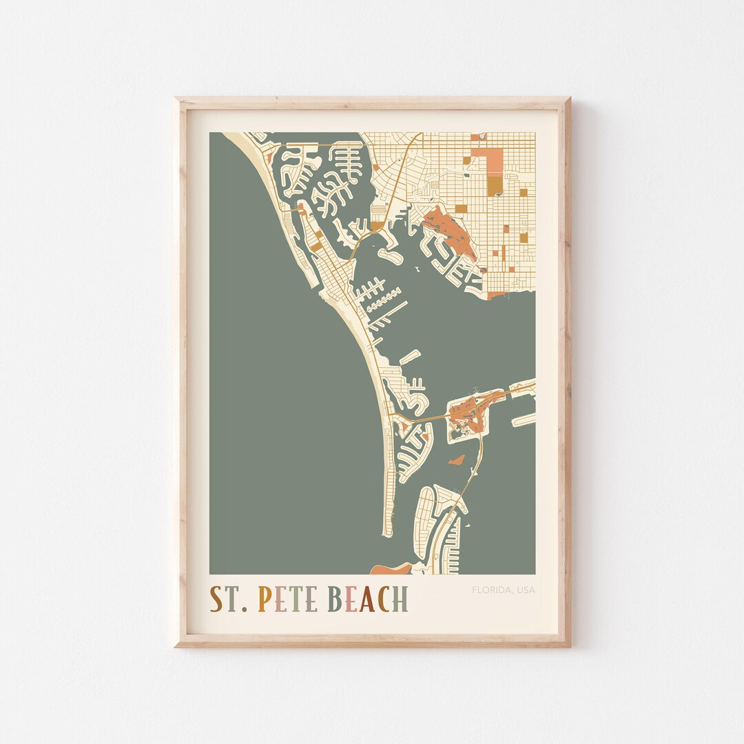 St. Pete Beach Map Poster, St. Pete Beach Print, St. Pete Beach Poster ...